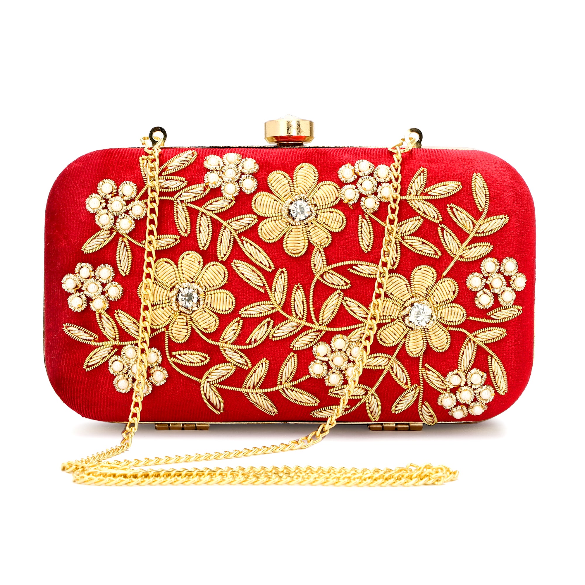 Hand embroidered women red color purse – HIMALAYA HANDICRAFTS